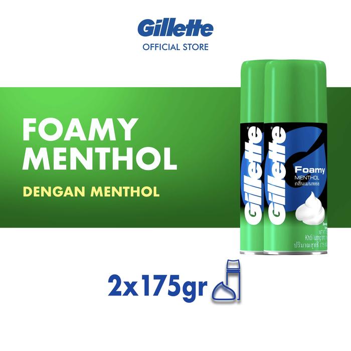 Promo Gillette Foam Krim Cukur Menthol Pencukur 175g - Isi 2 - Jakarta ...