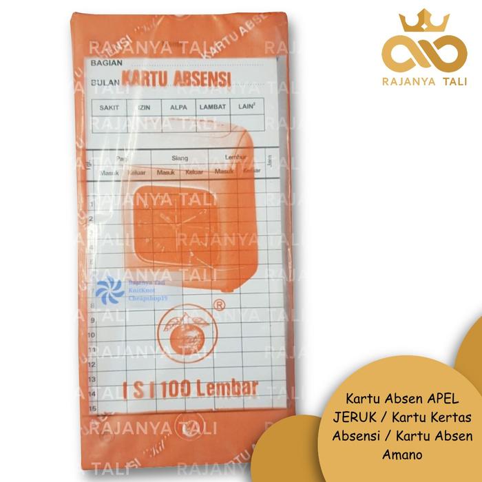 Jual Kartu Absen APEL JERUK / Kartu Kertas Absensi / Kartu Absen Amano ...