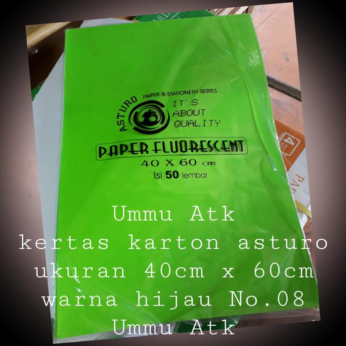 Jual kertas karton asturo ukuran 40 x 60cm warna hijau No.08 - Jakarta ...