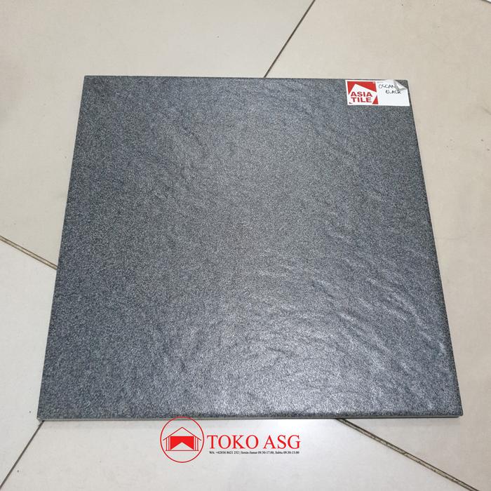 Jual keramik lantai hitam kasar ASIA TILE OSCAR BLACK 40x40 isi 6 ...
