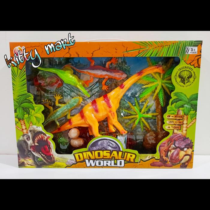 Jual DINOSAUR WORLD BOX PACKAGING MAINAN DINOSAURUS SET - Kuning ...