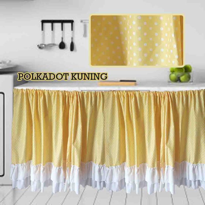 Jual Gorden Kolong Dapur Minimalis Motif Polkadot 2 Rumbai Bawah ...
