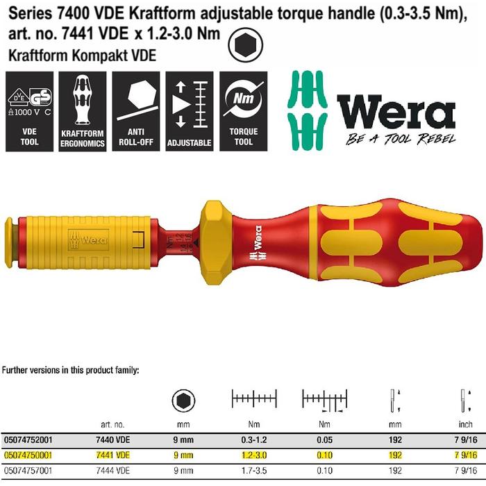 Jual Obeng Torsi VDE 1.2-3.0 Nm Wera 05074750001 VDE Adjustable Torque ...