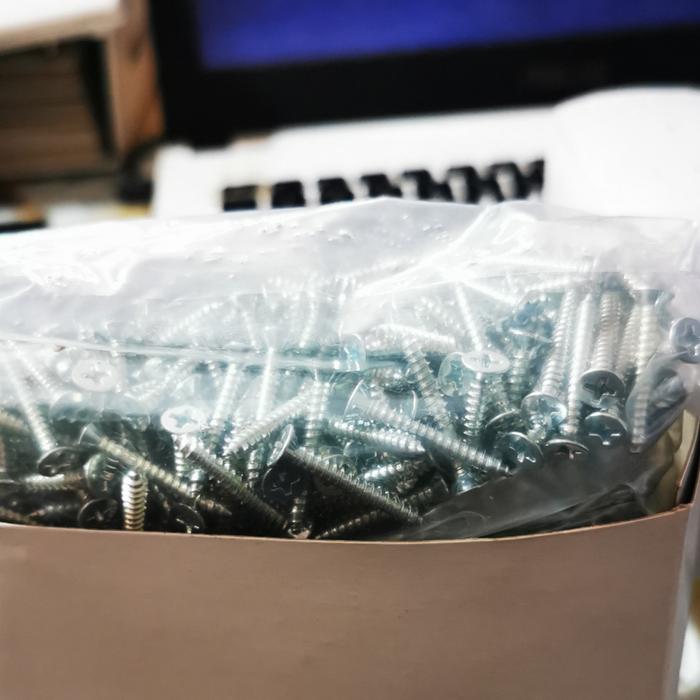 Jual Skrup kayu screw tapping putih ukuran 6 x 1" 2,5cm sekrup plus ...