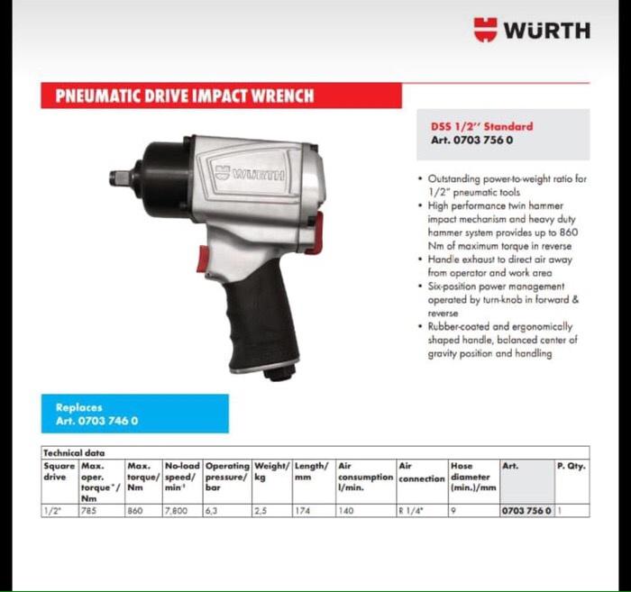 Bar Wurth Impact Wrench 1/2, 49% OFF