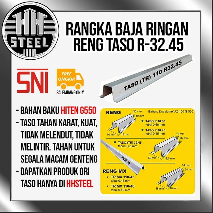 Jual Rangka Atap Baja Ringan Ring Reng Taso R 32 45 tebal 0,45 mm ORI ...