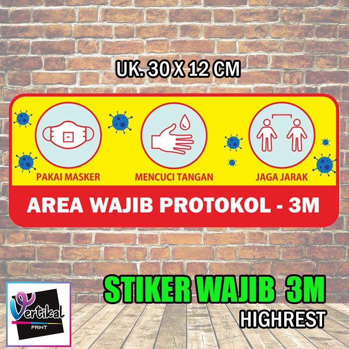 Jual Stiker Protokol Kesehatan 3M COVID 19 Sticker 30x12cm Hires ...