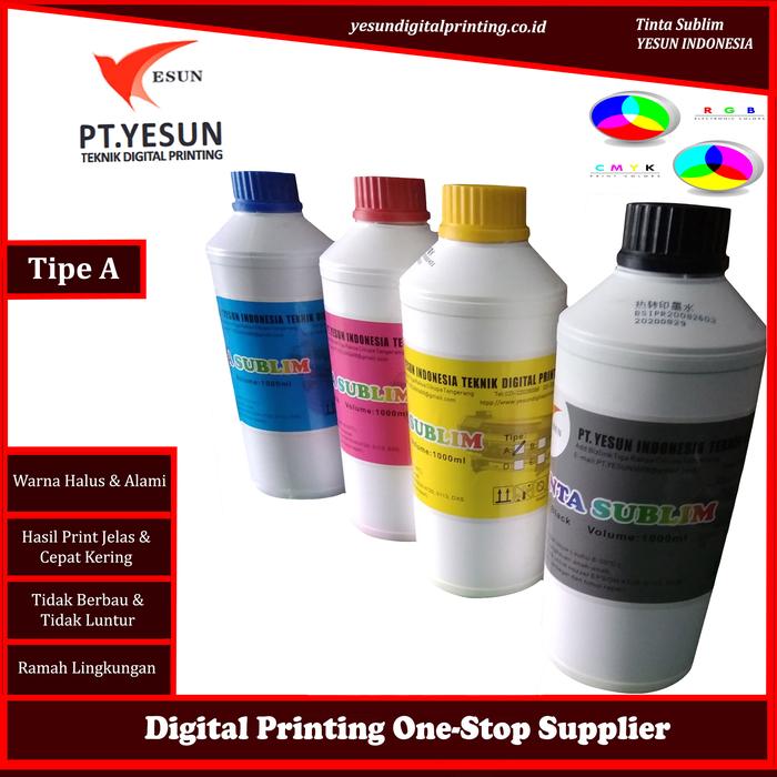 Jual Tinta Sublim / tinta Sublimasi Tipe A Kemasan 1 liter CMYK - Kab ...
