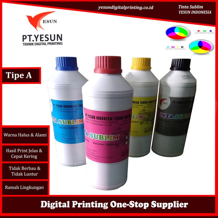 Jual Tinta Sublim / tinta Sublimasi Tipe A Kemasan 1 liter CMYK - Kab ...