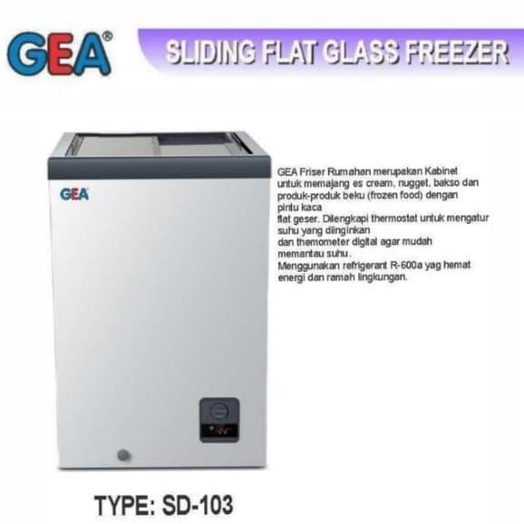 Jual New mini Freezer Kaca/Sliding Flat Glass Freezer GEA 103 LITER ...