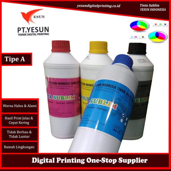 Jual Tinta Sublim / tinta Sublimasi Tipe A Kemasan 1 liter CMYK - Kab ...