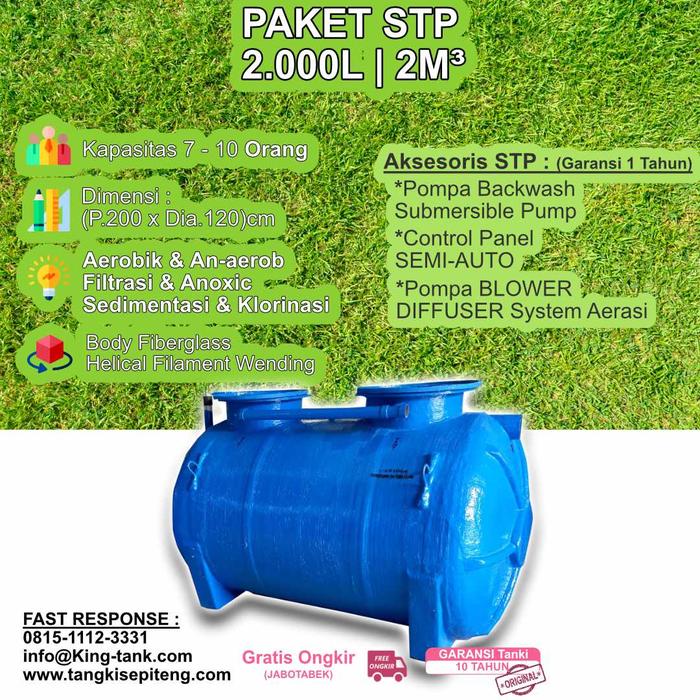 Jual Tangki STP (Sewage Treatment Plant) PAKET Lengkap - 2000 L / 2m3 ...