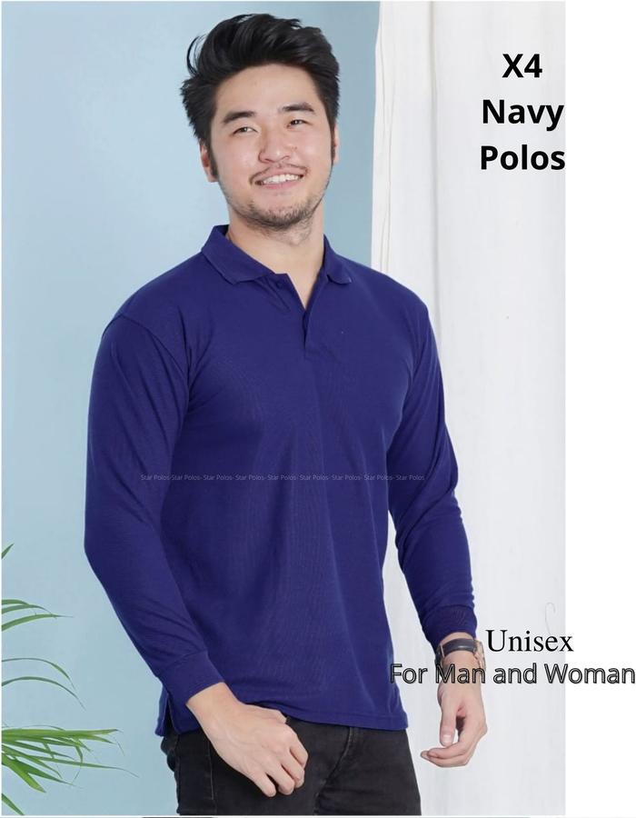 Jual Kaos Kerah/ Kaos Polo/ Poloshirt Navy Polos Lengan Panjang - Navy Polos, XXXL - Jakarta ...