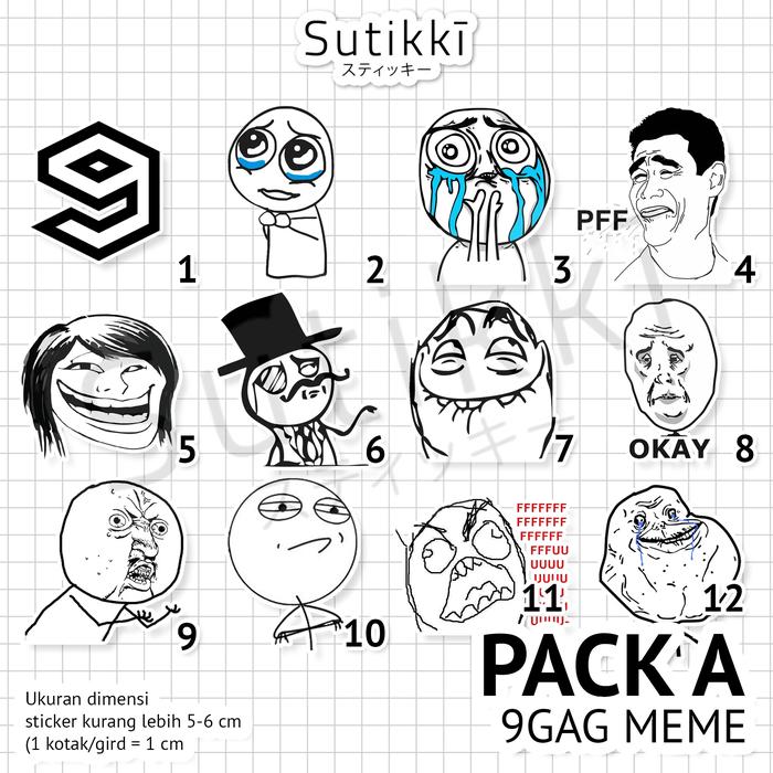 Jual Sticker Pack Logo 9gag Meme Face 9 gag Trollface Troll Stiker ...