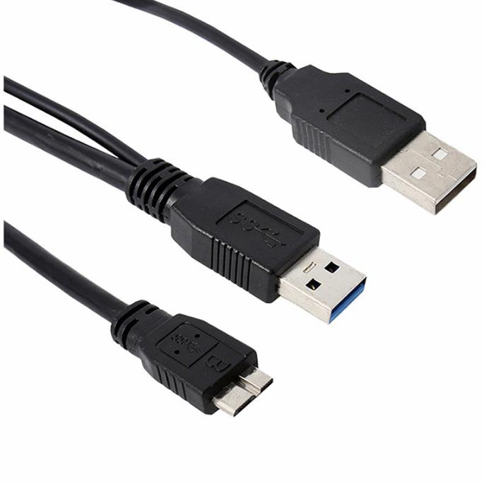 Jual kabel usb micro B hdd 3.0 Y supply dual hardisk power enclosure 3 ...