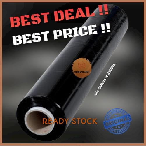 Jual PLASTIK WRAP STRETCH FILM HITAM 50CM X 250M PLASTIC WRAPPING ...