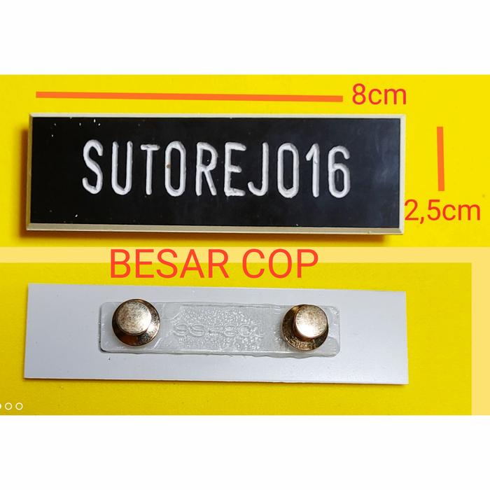 Jual papan nama pdh ukuran besar dan kecil nametag plastik akrilik ...