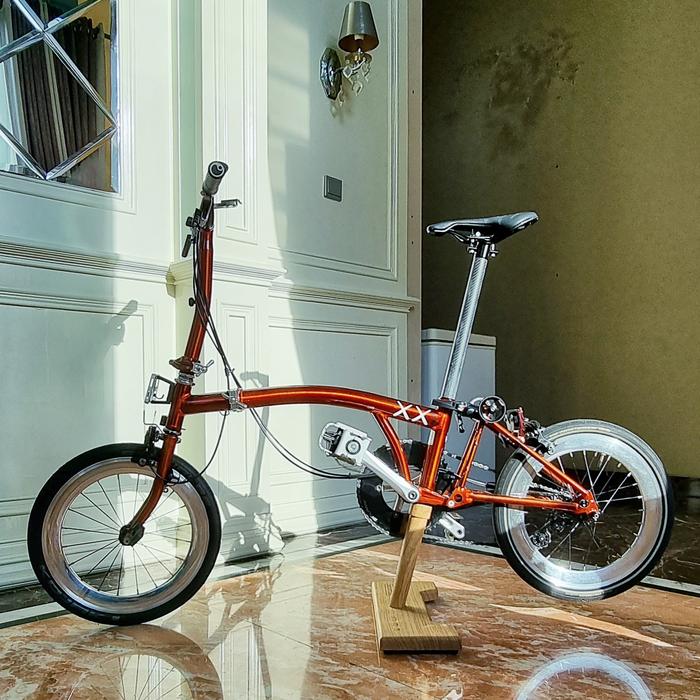 Jual brompton bike Flame Lacquer 3 speed modified carbon titan no m6l ...