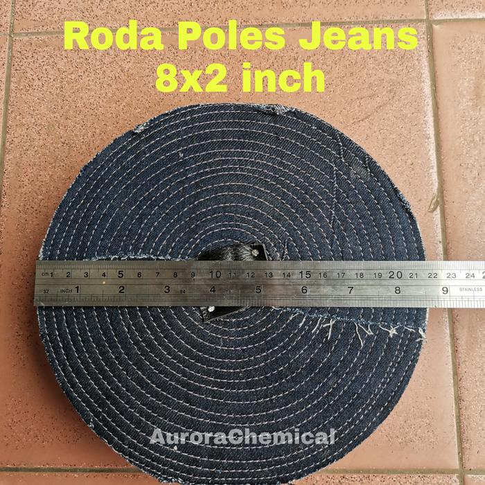 Jual Roda Poles Kain Jeans 8 x 2 inch in jean buffing tebal 20 x 5 cm ...