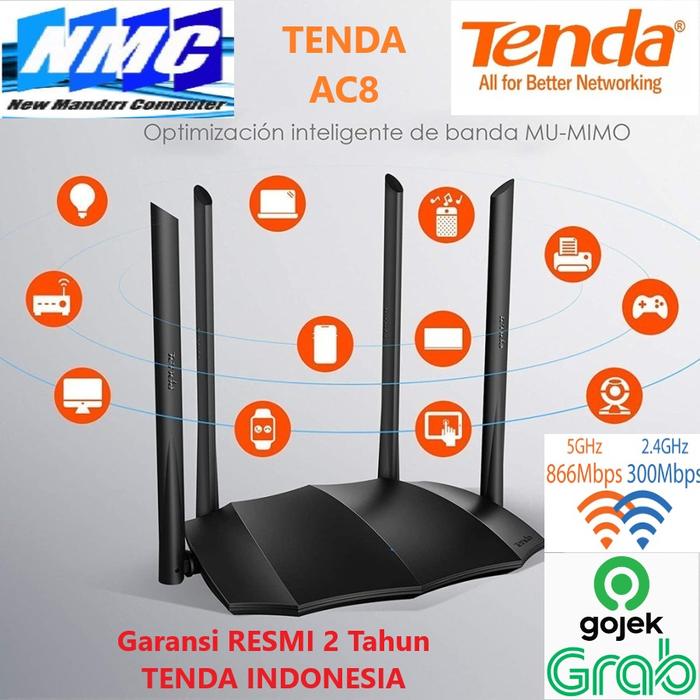 Jual Tenda AC8 AC1200 IPv6 Dual-Band Gigabit Wireless Router Wifi ...
