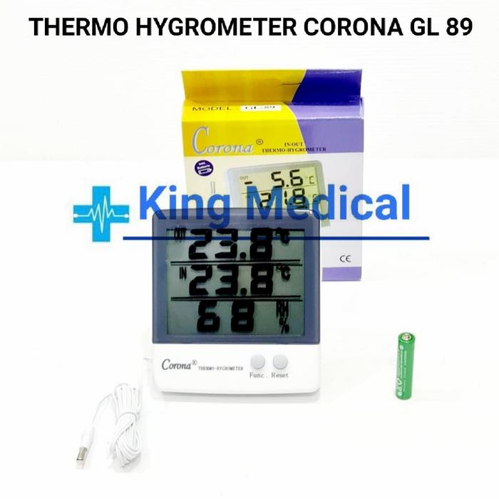 Jual Thermo Hygrometer Corona GL 89 (Plus Kabel) Termometer Ruangan ...