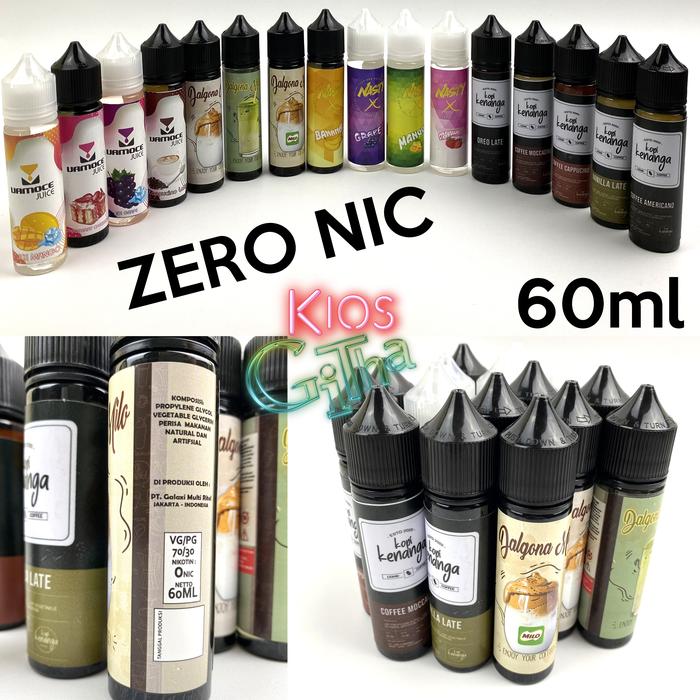 Jual Liquid Murah 60ml 0MG non nicotine rasa buah juice kopi Authentic ...