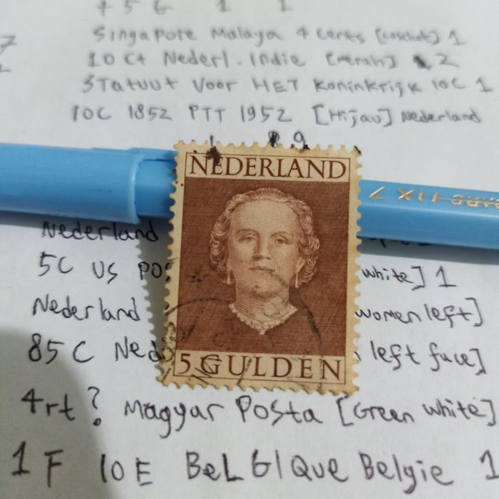 Jual Perangko Nederland Queen Wilhelmina 5 Gulden foto depan Stamp ...