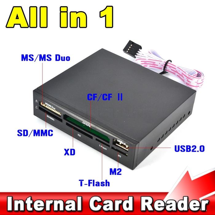 Jual All In 1 Internal Card Reader Floppy Bay Front Panel USB Flash ...