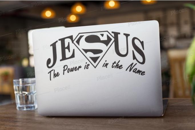 Jual Cutting Sticker Jesus Yesus Power Name Kristen Stiker Laptop - Kab ...