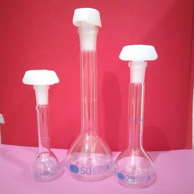 Jual Labu Ukur 10 ML DURAN. Volumetric Flask 10 ml. BLUE grad - Kota ...