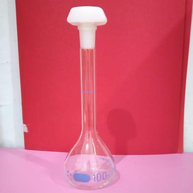 Jual Labu Ukur 100 ML DURAN. Volumetric Flask 100 ml. BLUE grad - Kota ...