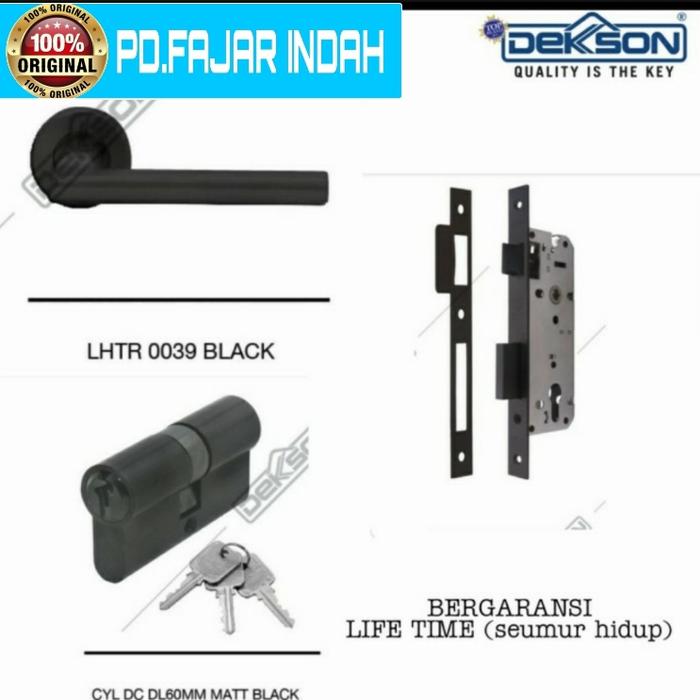 Jual Kunci pintu dekson 039 1set complete matt black gagang pintu ...