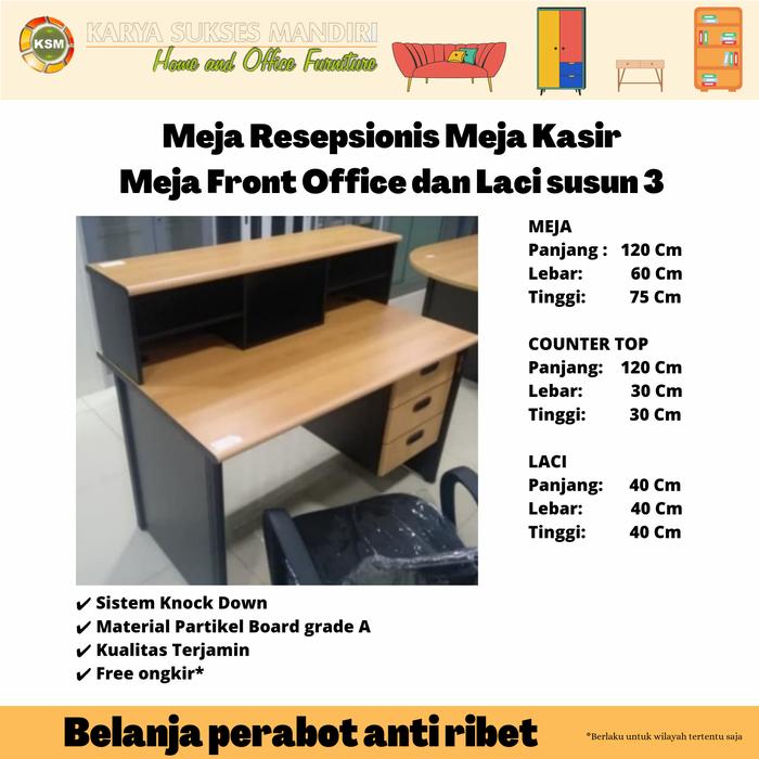 Jual Meja Resepsionis Meja Front Office Meja Terima Tamu Dan Laci 3 ...
