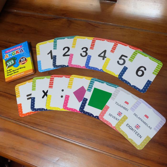 Jual FC ANGKA LM - Flashcard Flash Card Anak Kartu Angka Tanda Hitung ...