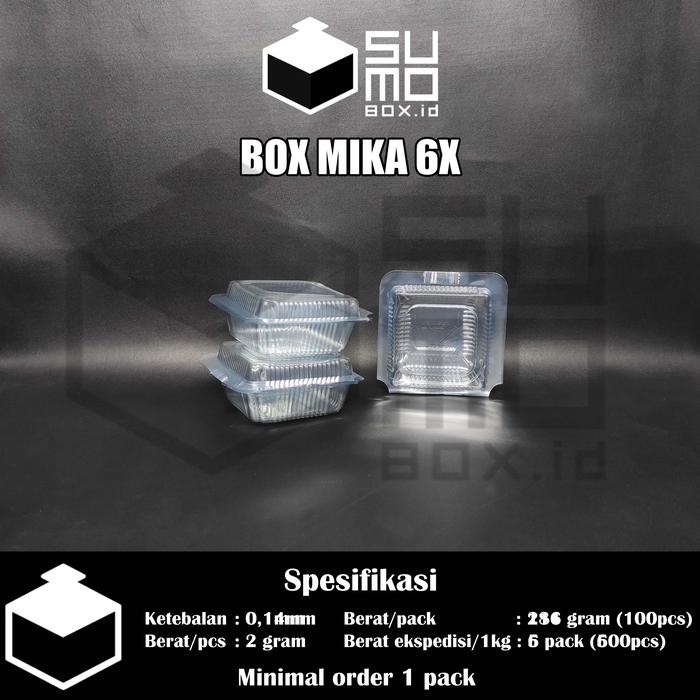 Jual Plastik mika kue ukuran 6x isi 100pcs / kotak makanan box kue bolu ...