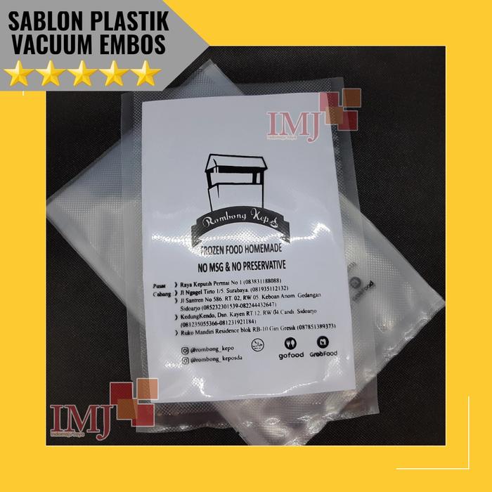 Jual SABLON PLASTIK VACUUM BAG EMBOSS 17×25 / VAKUM SEALER VACUM ...