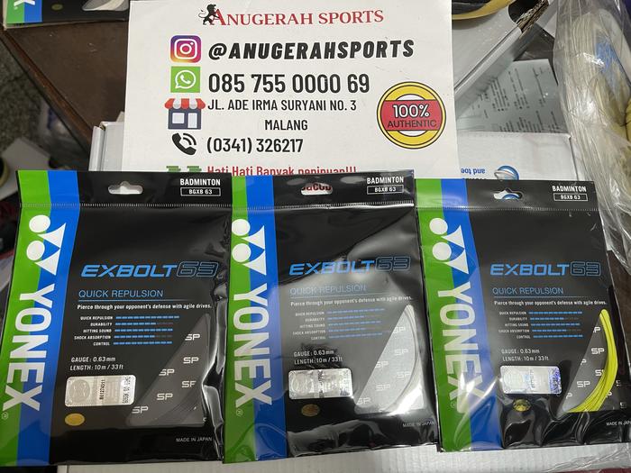 Jual Senar Raket Badminton YONEX EXBOLT 63 SP (0.63 mm) ORIGINAL - Kota ...