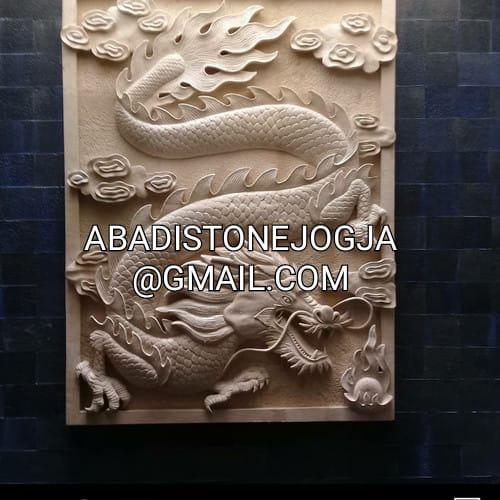 Jual relief batu alam ukir hiasan dinding ukiran naga harga per M2 ...