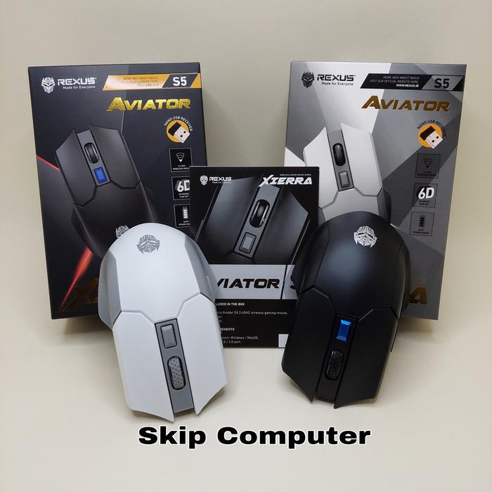 Jual Rexus Mouse Gaming wirelles Xierra S5 Aviator Putih-Hitam. - Kota ...