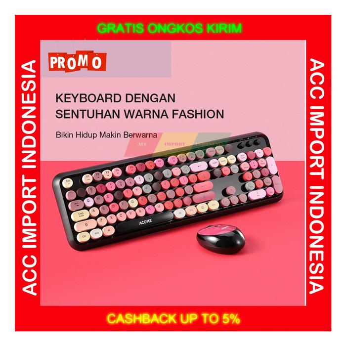 Jual Keyboard Gaming Mouse Gaming Combo Cute Candy Macaron Colorful ...