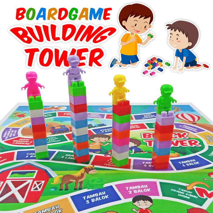 Jual Permainan Anak Game Building Block Tower Sampai 4 Anak - Kab ...