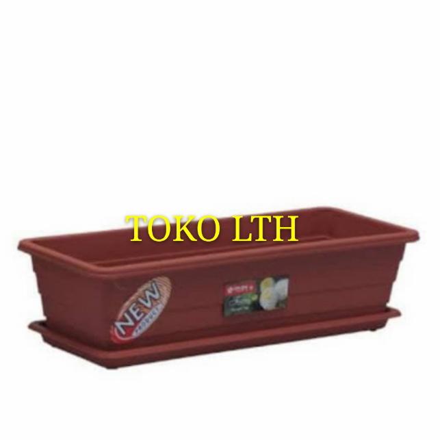 Jual POT BUNGA SEGI PANJANG +TATAKAN - TRIVETTO (M) LION STAR - Kota ...