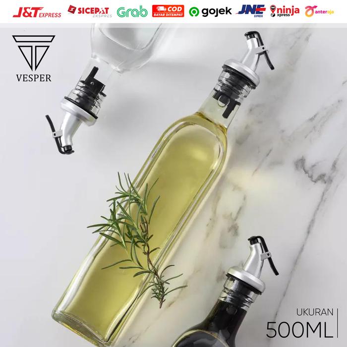 Promo botol kaca polos minyak kecap sauce syrup 500ml / pourer bottle ...