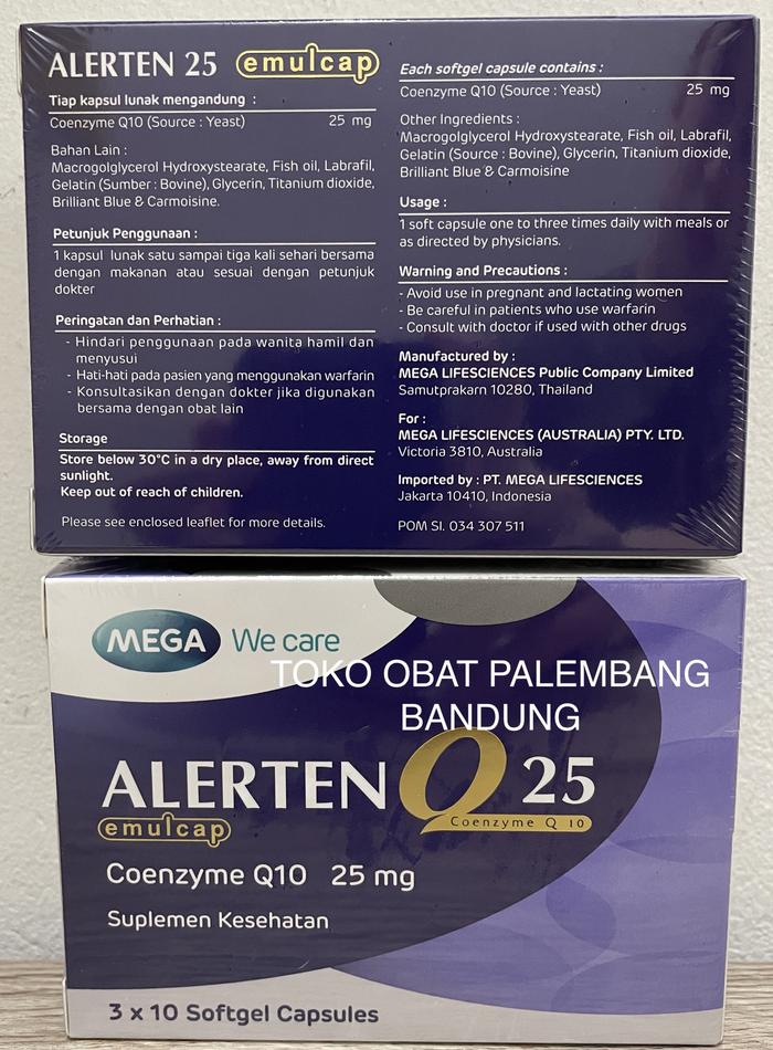 Jual ALERTEN Q25 COENZYME Q10 25MG 30' MEGA WE CARE 100% ASLI - Kota ...