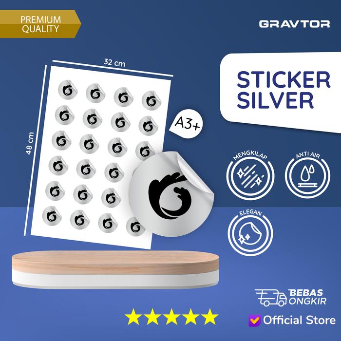 Jual Cetak Stiker Label Vinyl Silver Metalize A3+ | Sticker Silver ...