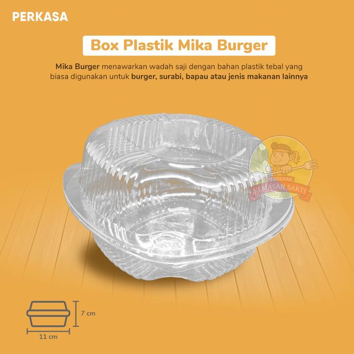 Jual Mika Hamburger / Box Plastik Mika Burger / Mika Dimsum (isi 50pcs ...