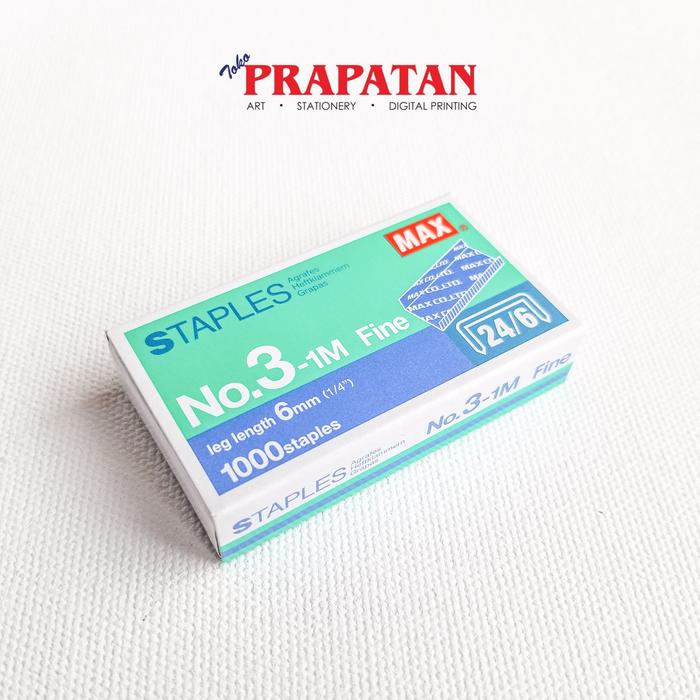 Jual Isi Staples MAX no 3-1M (24/6) / Refill Stapler - Jakarta Timur ...
