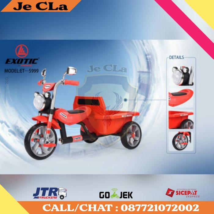 Jual Sepeda Anak Roda 3 Tiga EXOTIC ET 5999 Model Becak Musik Lampu ...