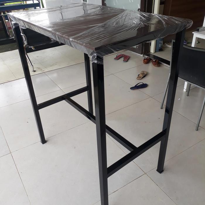 Jual meja bar 60 x 95 tinggi 110 cm dengan injakan kaki - putih krem ...
