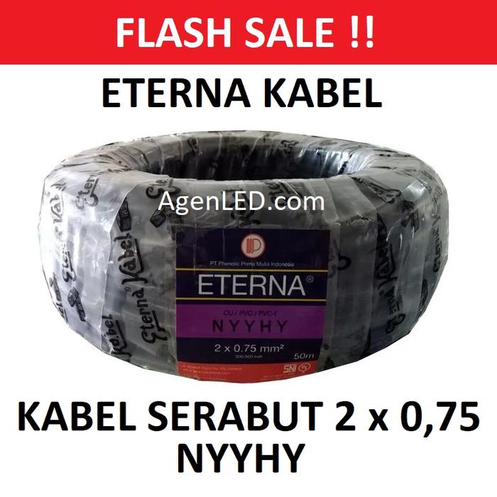 Jual ETERNA KABEL NYYHY 2x0,75 mm SERABUT 2x0.75 HY 2 x 0,75 HITAM 2 x 0.75 - Jakarta Pusat ...